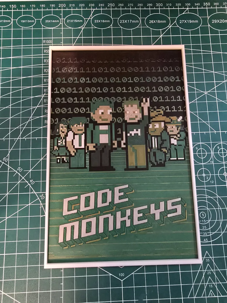 Code Monkeys Poster - Hueforge Art by Lumpy3D MakerWorld: Download Free ...