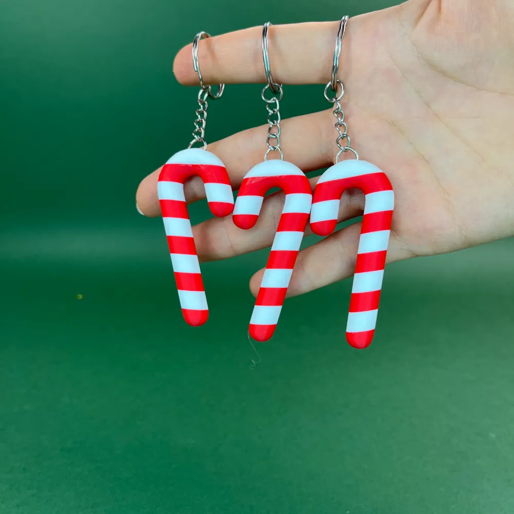 Candy Cane Stick Keychain Red & White, Christmas by Valeria Momo ...