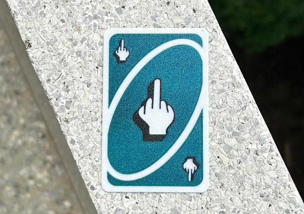 Double Side, Middle Finger UNO by xerko MakerWorld: Download Free 3D Models