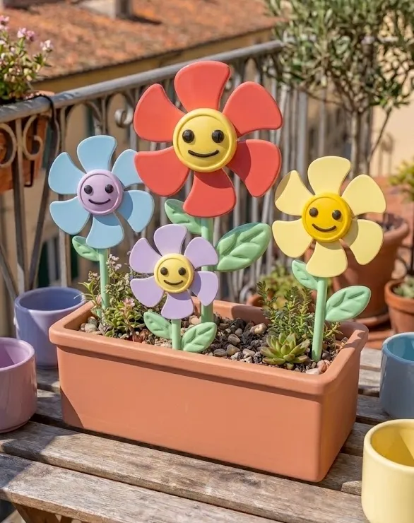 Windmill flower, for garden or pot - Free 3D Print Model - MakerWorld