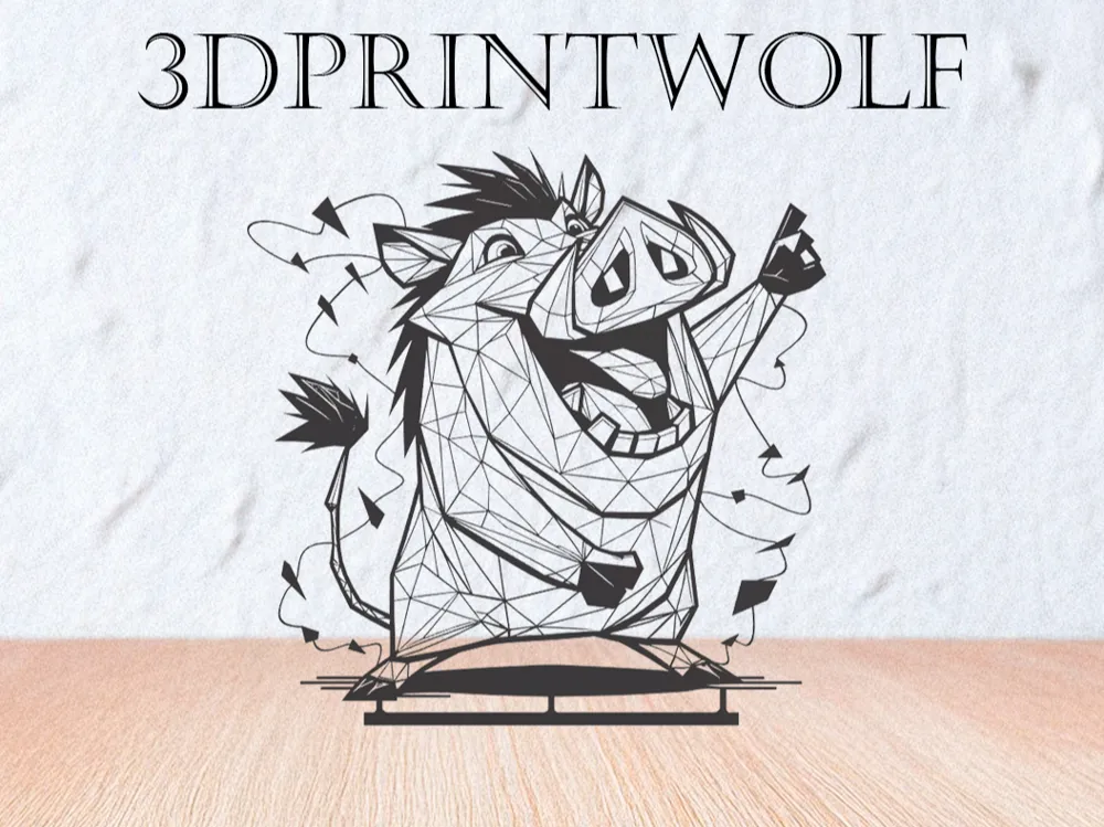 Pumba V.1: Laughing Legend - line art by 3DPrintWolf MakerWorld ...
