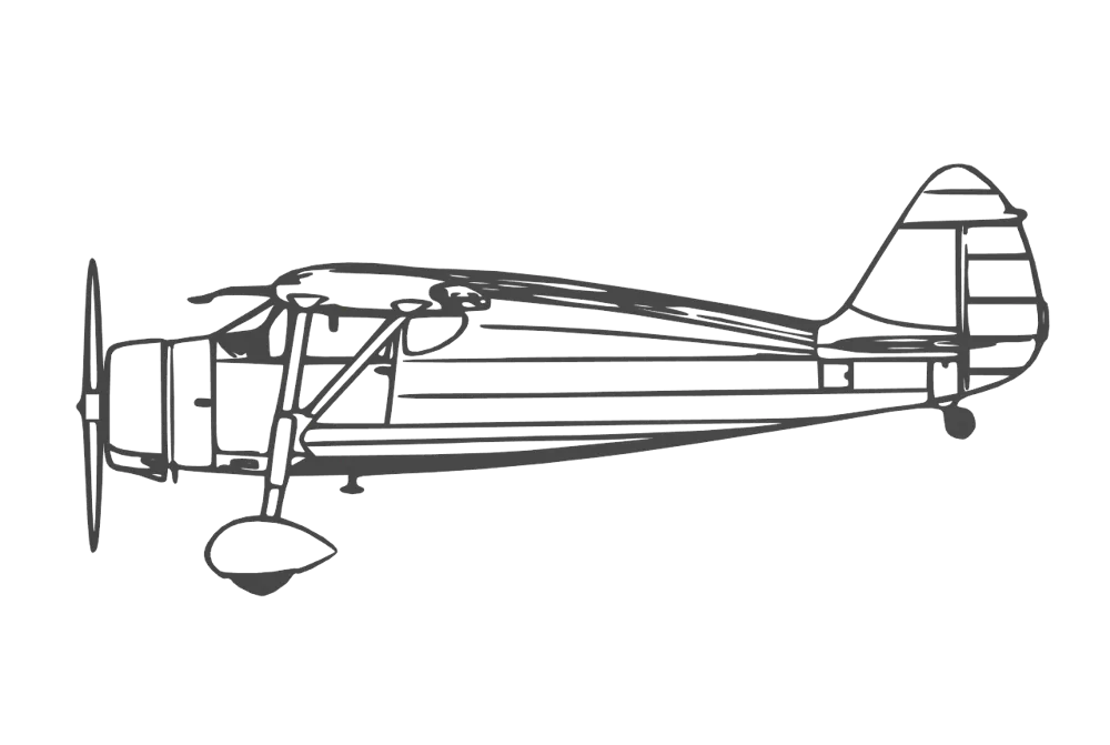 Fairchild 24W Vintage Aircraft 2D Line Art by Fight2Fly - MakerWorld