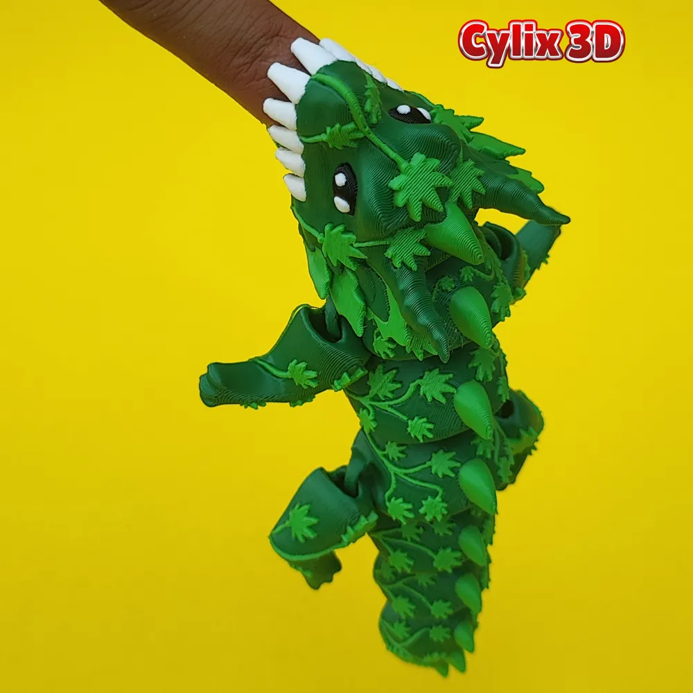 Cannabis Dragon Articulated, Open Mouth Biting Toy - Free 3D Print ...