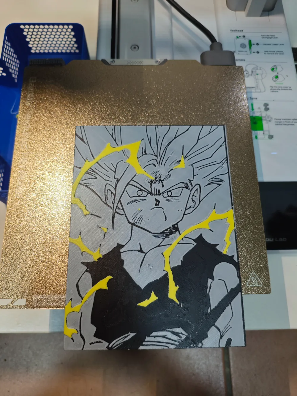 cuadro / mural Gohan SS2 3 colores - Modelo de impresión 3D gratuito ...