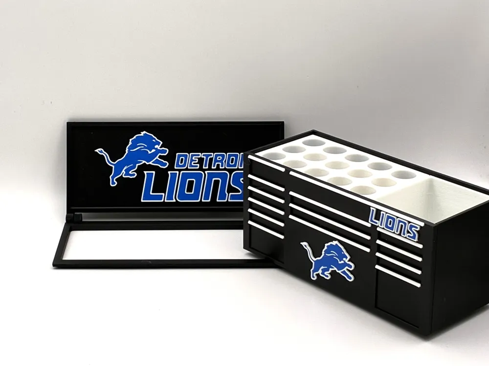 Detroit Lions NFL football toolbox desk pen holder - Free 3D Print ...
