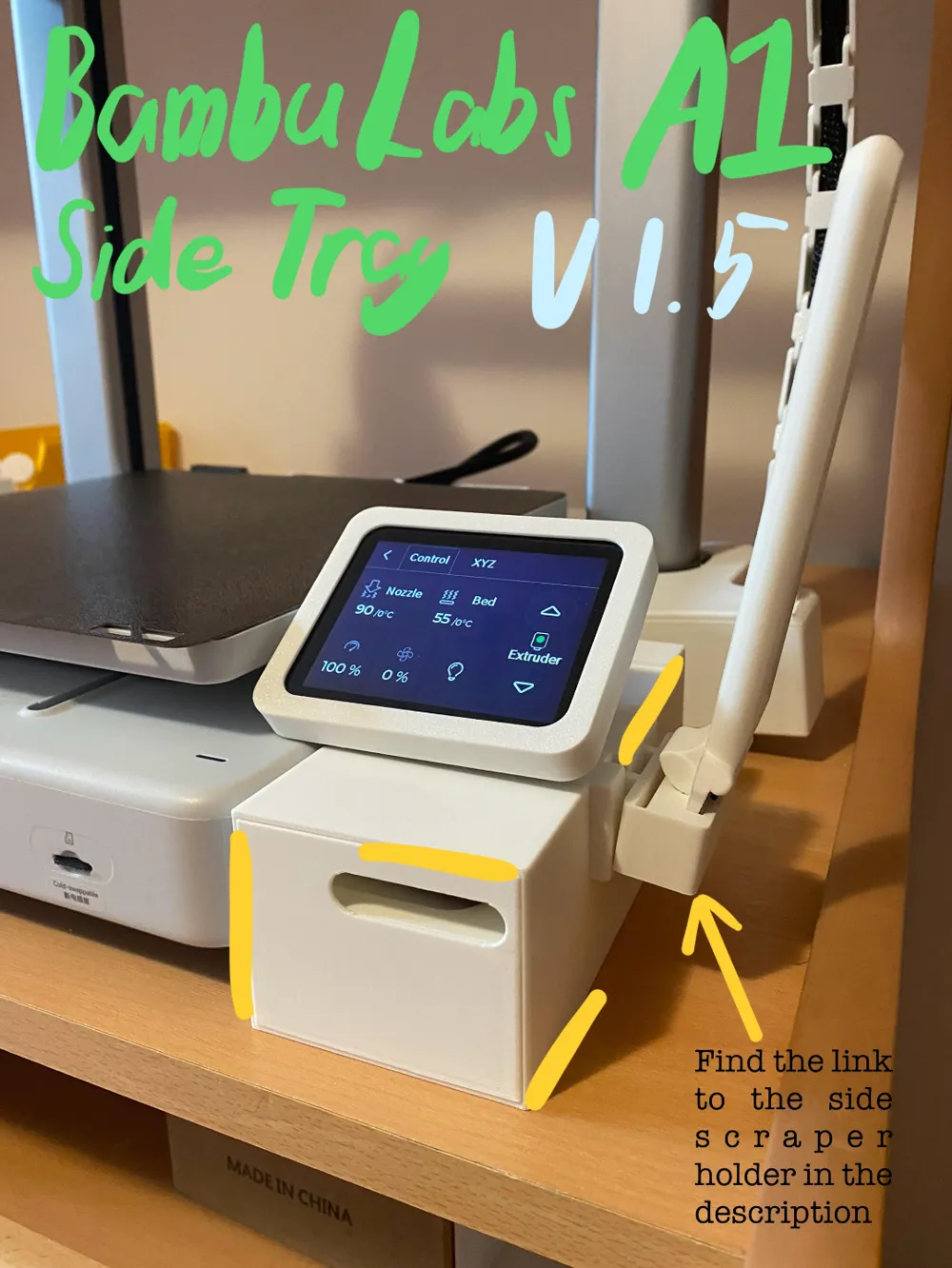 Bambulab A1 Side Tray V1.5 by Matthew Lin MakerWorld: Download Free 3D Models