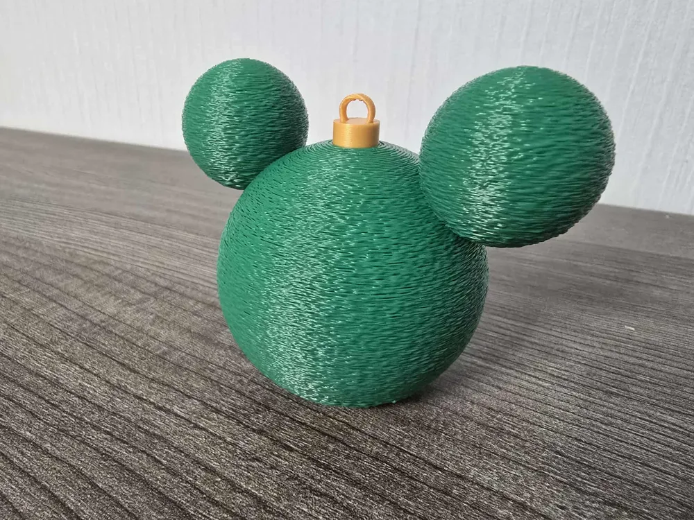 Fuzzy Mickey Christmas Bauble * No AMS - Free 3D Print Model - MakerWorld