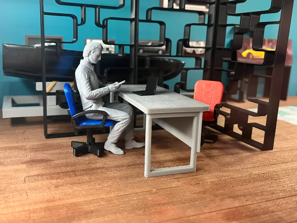 miniature desk laptop chair dollhouse1:18 diorama by pierblebee ...