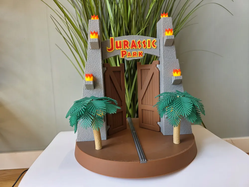 Jurassic Park Gate Diorama – With lighting! by T.H Made MakerWorld ...
