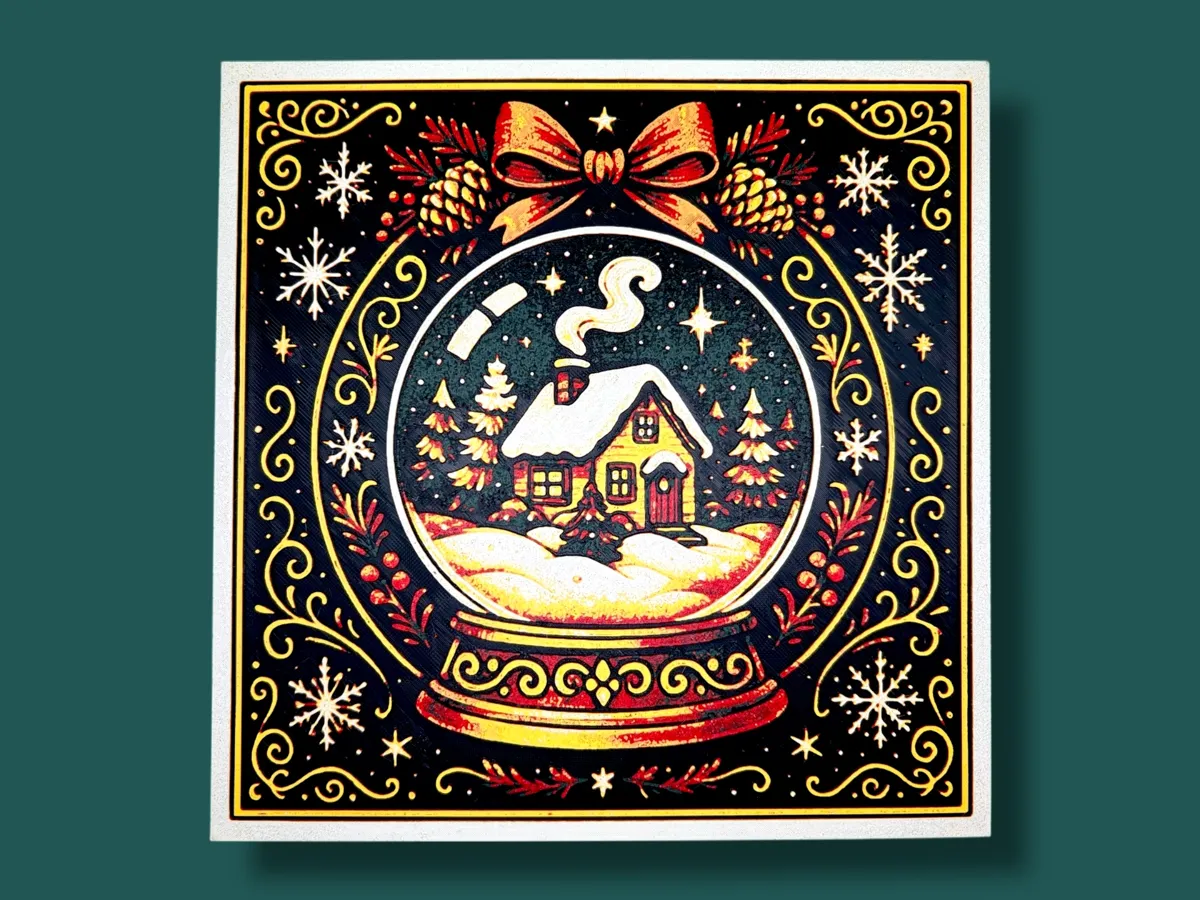 Snow Globe Vintage Christmas Hueforge by Manic 3D Prints MakerWorld ...