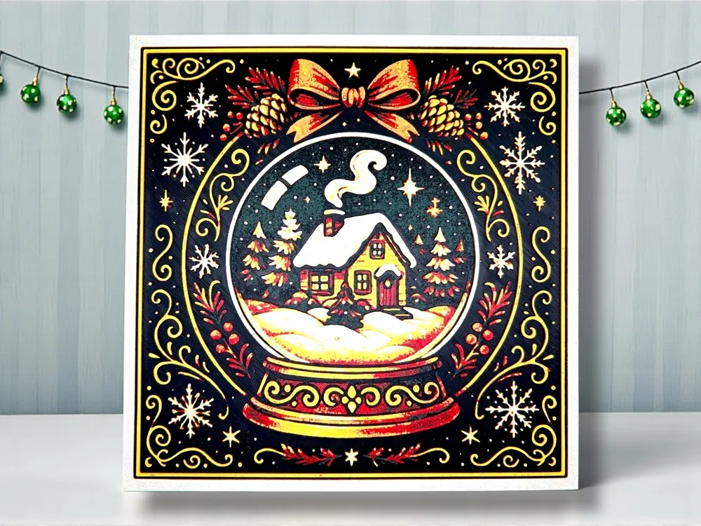 Snow Globe Vintage Christmas Hueforge by Manic 3D Prints MakerWorld ...