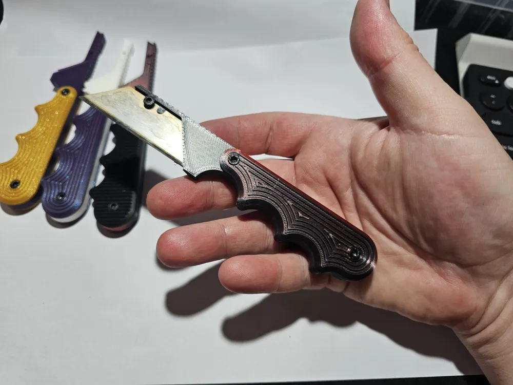 Utility Knife - Fixed Blade Tactical Grip - Free 3D Print Model ...