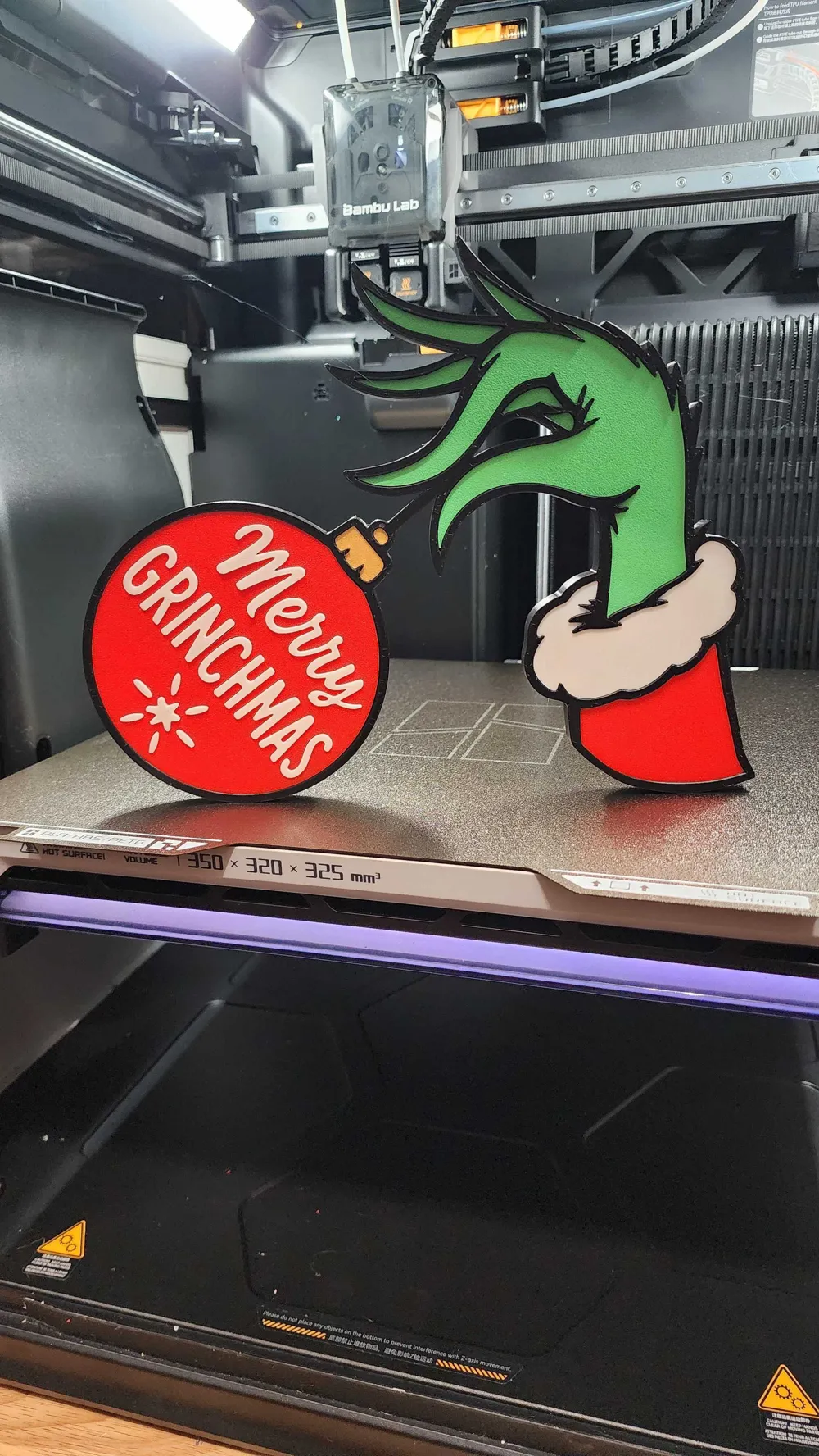 Grinch Hand Wall Decor (No AMS needed) - Free 3D Print Model - MakerWorld
