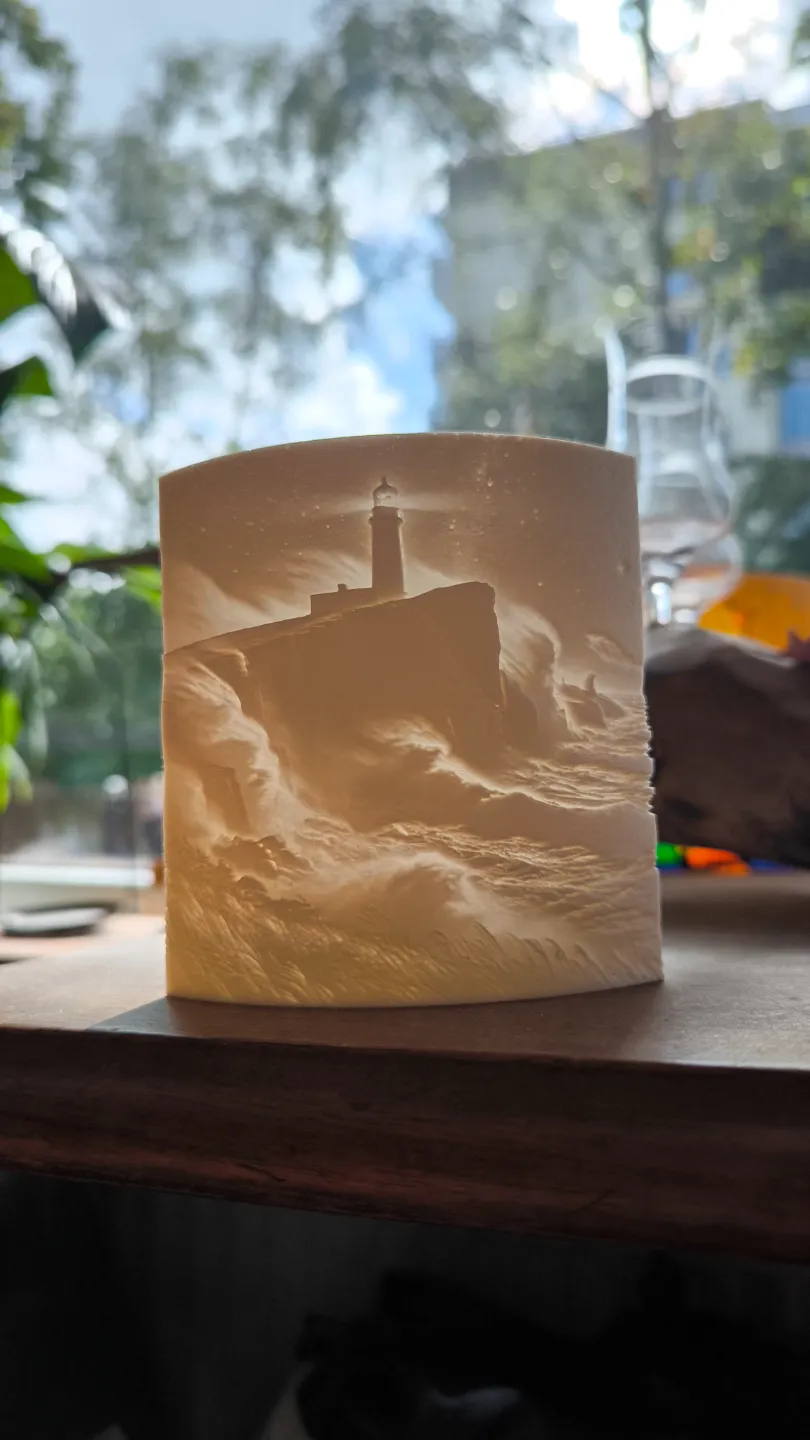 Cliffside lighthouse at night by Tim3out - MakerWorld