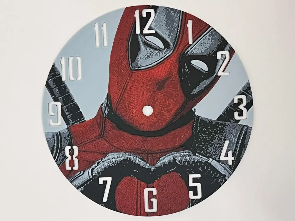 Customizable Clock - Deadpool, Heart Pose by 3djd MakerWorld: Download ...