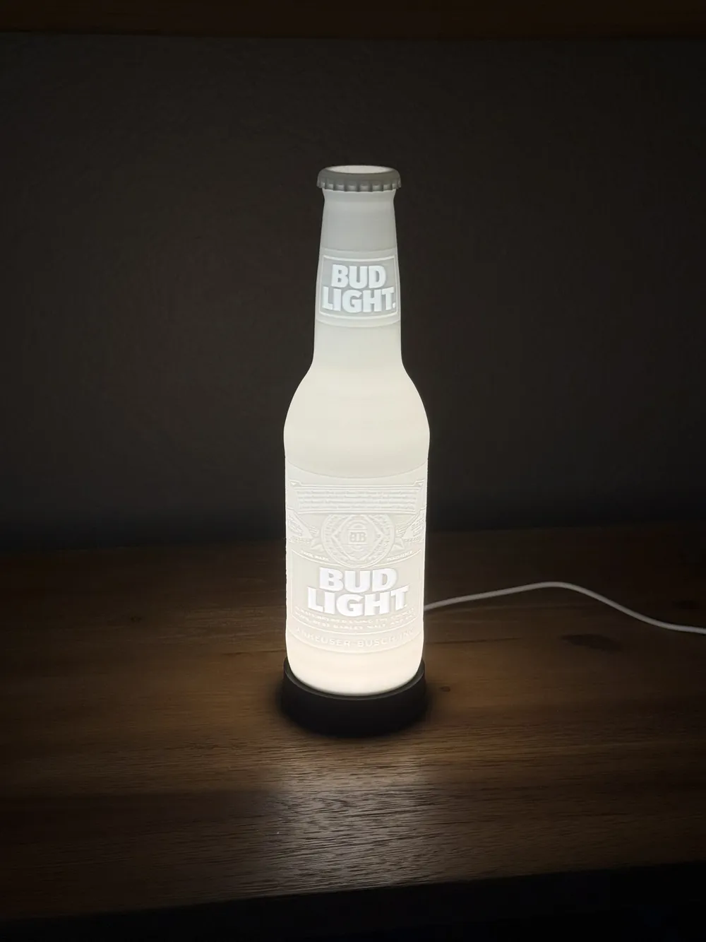 Bud Light Lighted Bottle (with bottle cap) - Free 3D Print Model ...