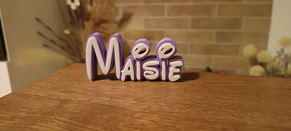 Maisie Disney Name Sign Decorate Room child Birth - Free 3D Print Model ...