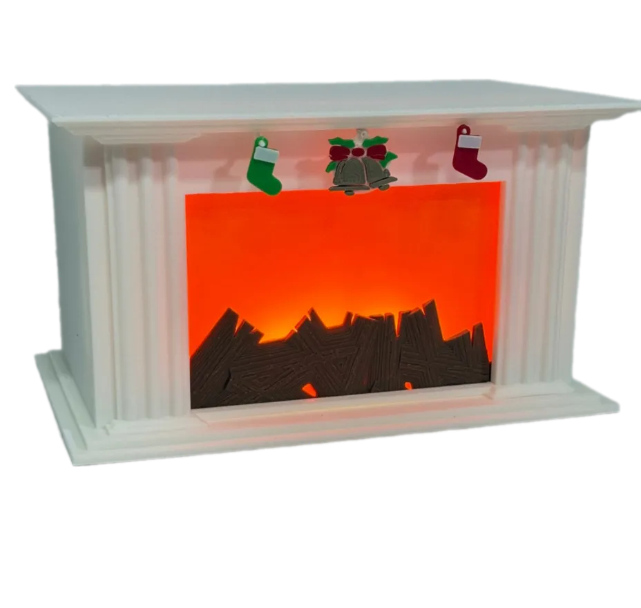 Cozy Christmas Fireplace (fire animation) by Amorphous - MakerWorld