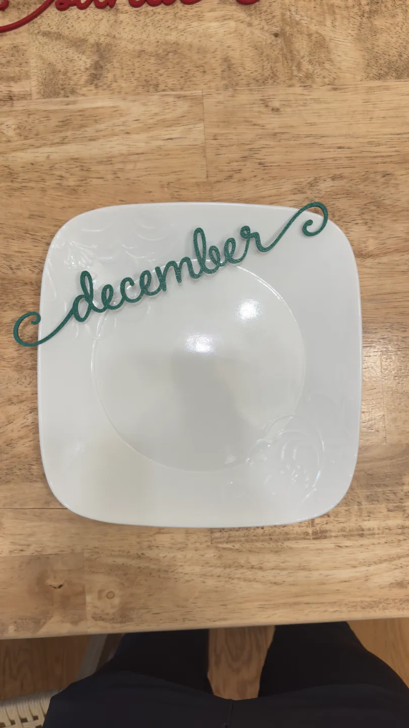 Holiday Plate Decorations - Festive Words - Free 3D Print Model ...