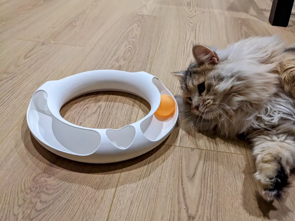 Minimalist Cat Track (Ping pong ball) - Free 3D Print Model - MakerWorld