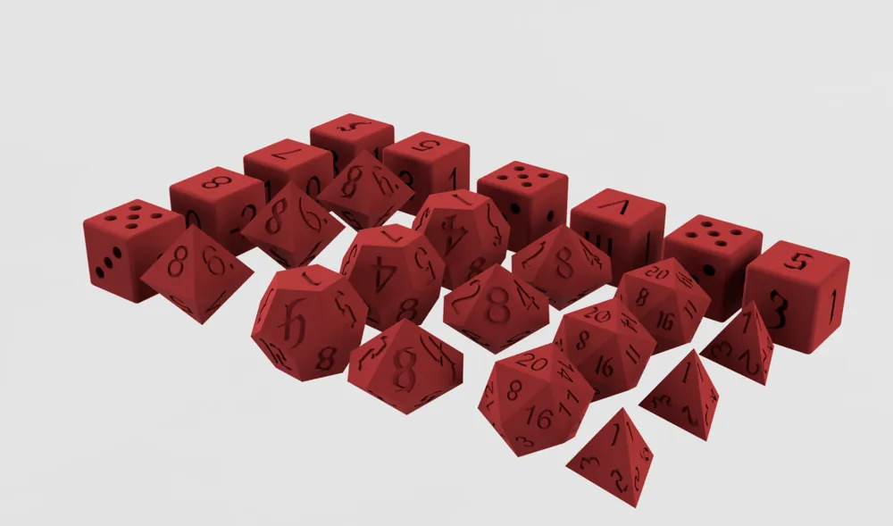 24 Dice Set: Includes D4, D6, D8, D10, D12, D20 by Miquel204151 ...