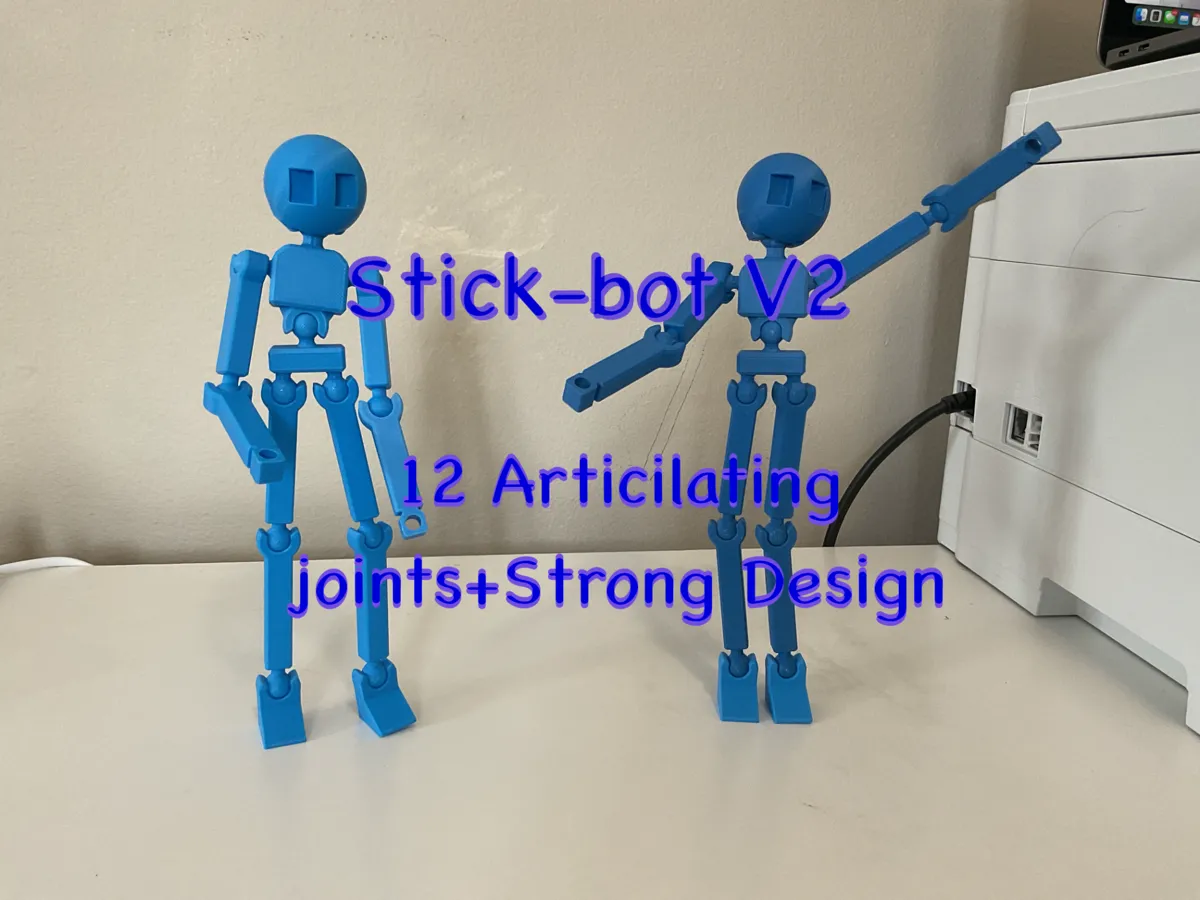 Stick-Bot V2 | 12 Articulating Joints | Remixable - Free 3D Print Model ...