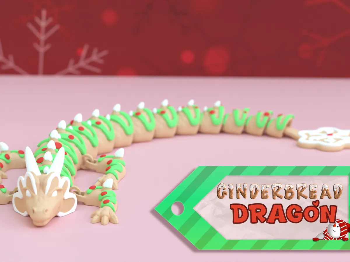 Articulated Gingerbread Cookie Dragon - Free 3D Print Model - MakerWorld