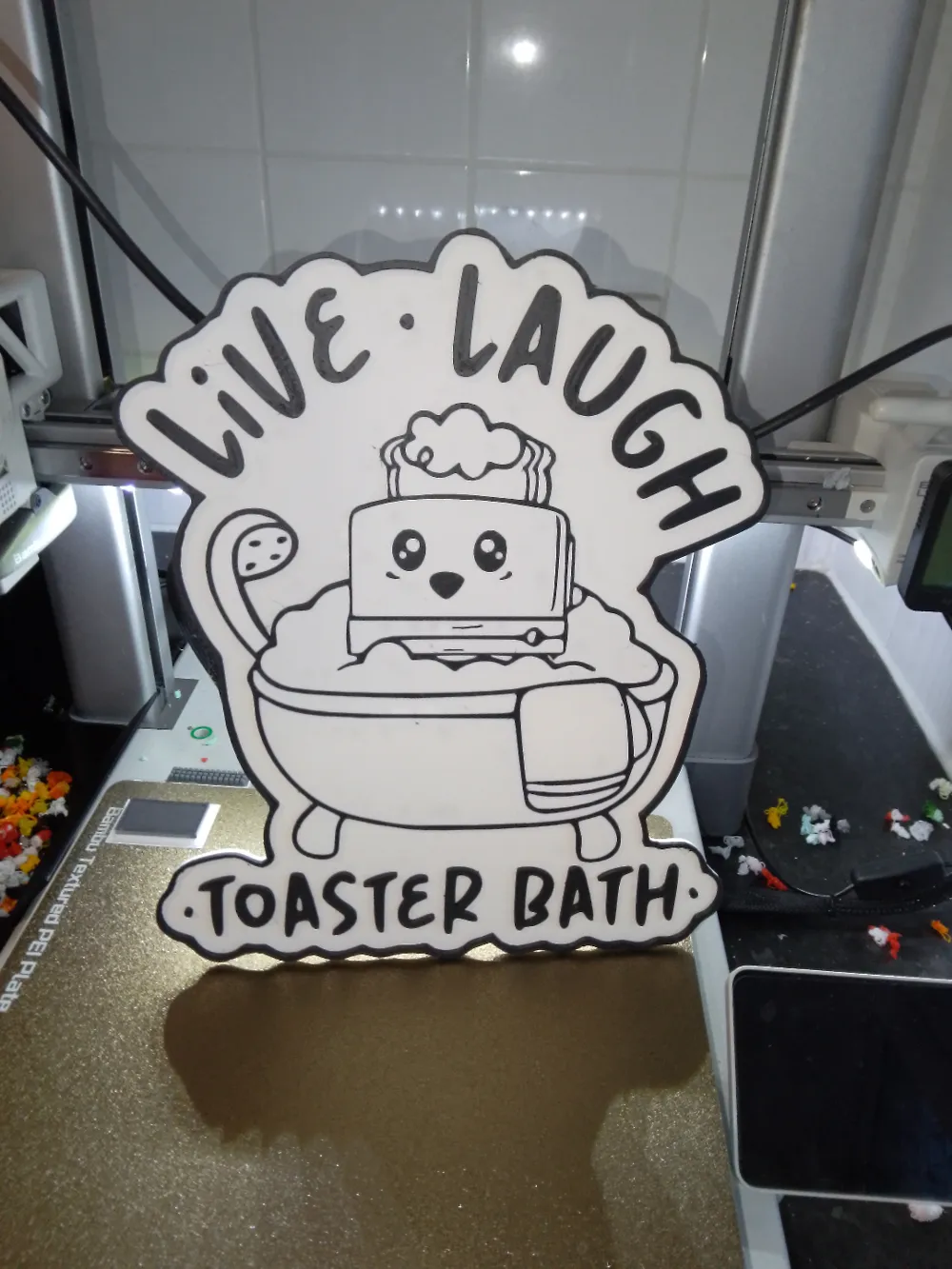 Live Laugh Toaster Bath Funny Sign by DerpyByDesign - MakerWorld