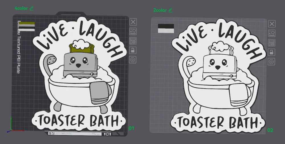 Live Laugh Toaster Bath Funny Sign - Free 3D Print Model - MakerWorld