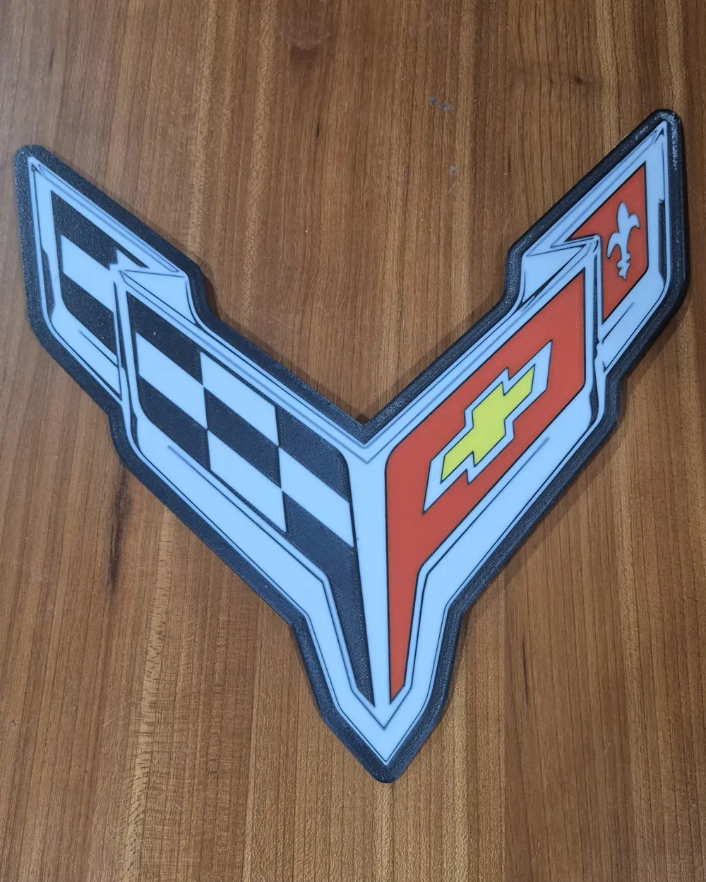 Corvette C8 Logo Plaque - Free 3D Print Model - MakerWorld