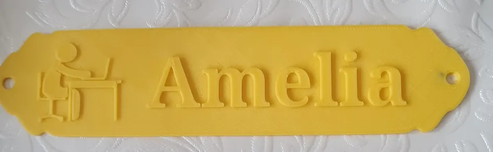 Personalized Amelia Name Plaque Bedroom Door Sign by Bob2000 MakerWorld ...