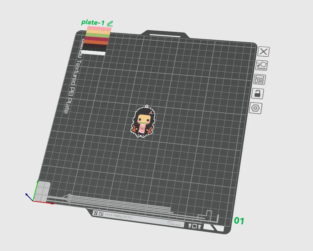 Demon Slayer - Nezuko - Pixel Art Logo Keychain by Emacigno MakerWorld ...