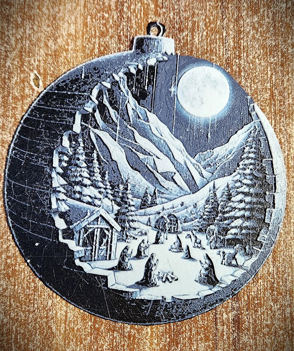 Christmas Bauble Hueforge Ornament 120mm - Free 3D Print Model - MakerWorld