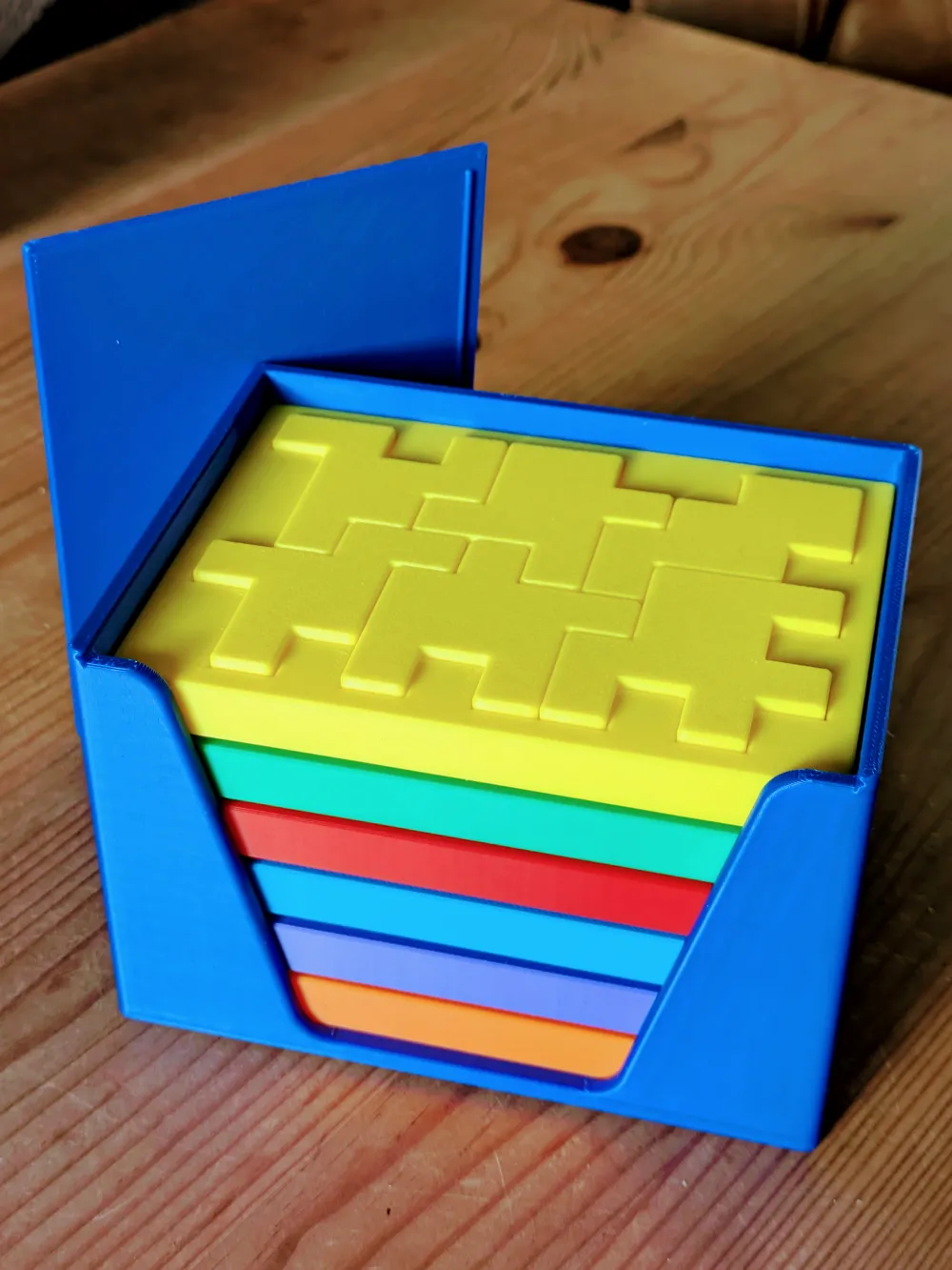 Cube-flat puzzle box (holds all 6) - Free 3D Print Model - MakerWorld