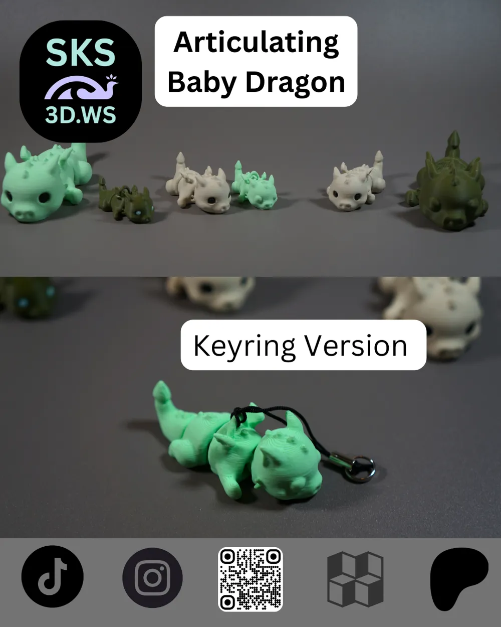 可活动的幼龙 (SKS.3D.WS) 可活动的 - 免费 3D 打印模型 - MakerWorld