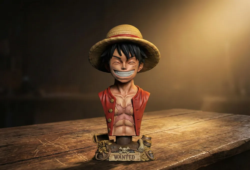Monkey D. Luffy - Pirate King Bust (One Piece) - Free 3D Print Model ...