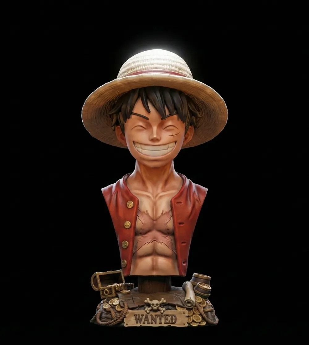 Monkey D. Luffy - Pirate King Bust (One Piece) - Free 3D Print Model ...
