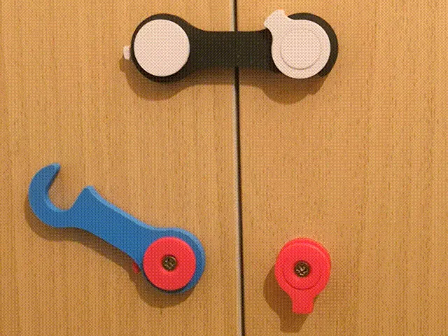 Latch with safety, mounts via screws or tape. - Free 3D Print Model ...