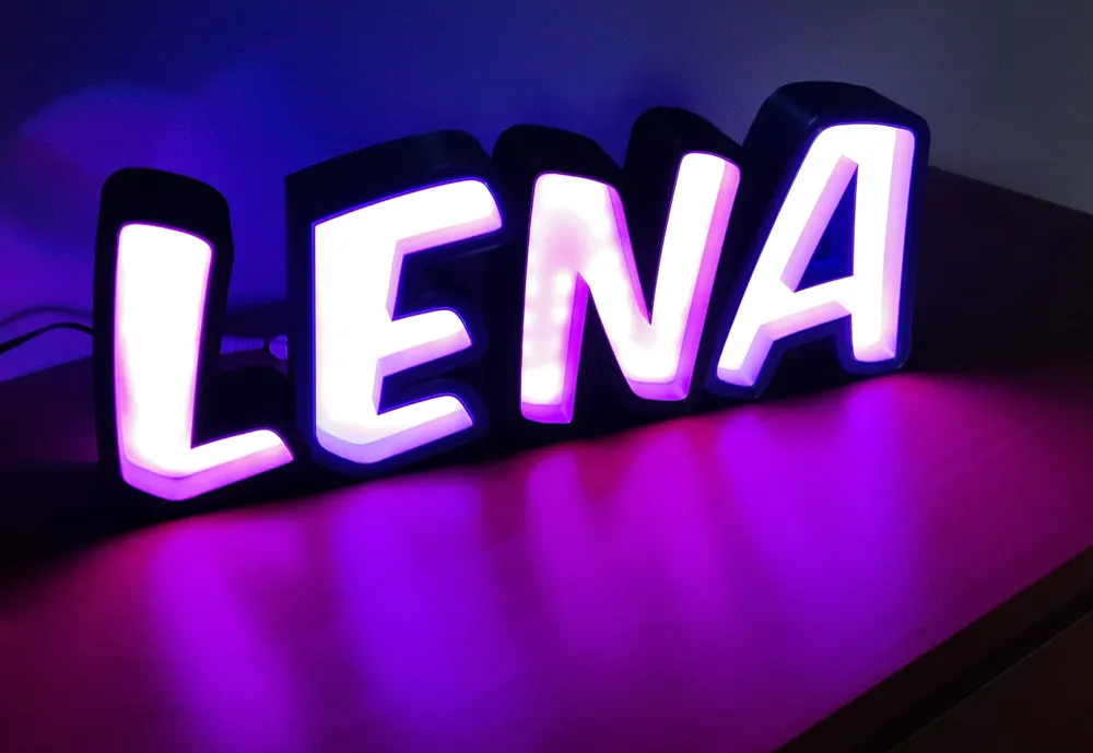 LED Name Lamp LENA by bon1980 - MakerWorld