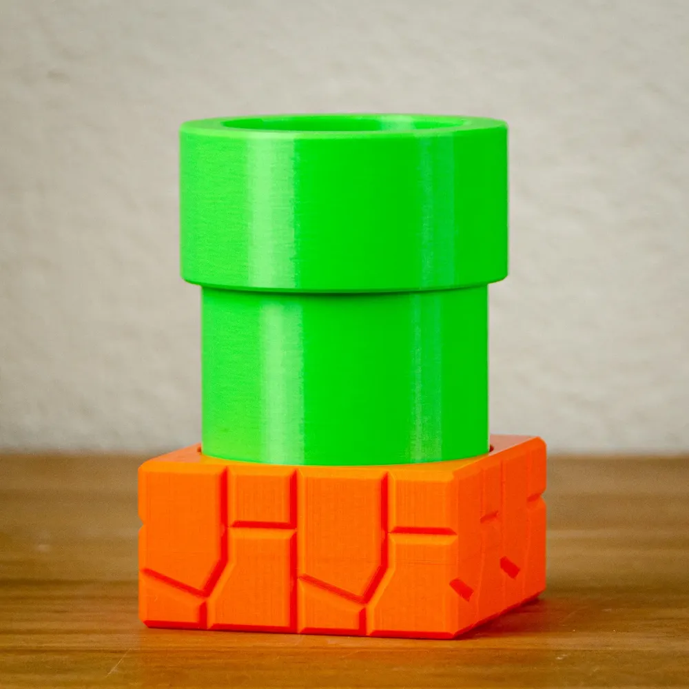 Real Scale Super Mario Bros Pipe Desktop Pencil Holder Rev 1.0 Remixed ...