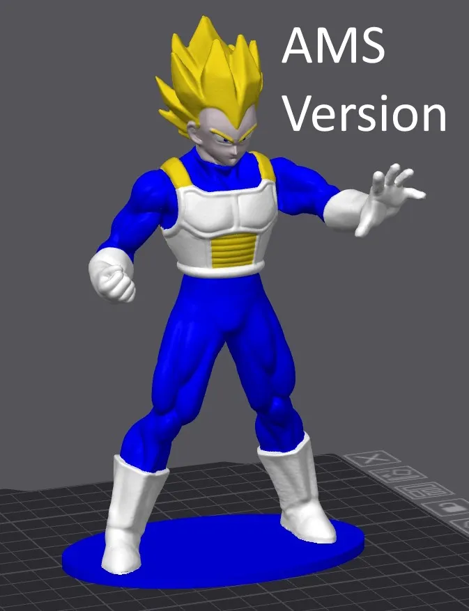 Vegeta figure: 3 different versions and colors by Savo222 MakerWorld ...