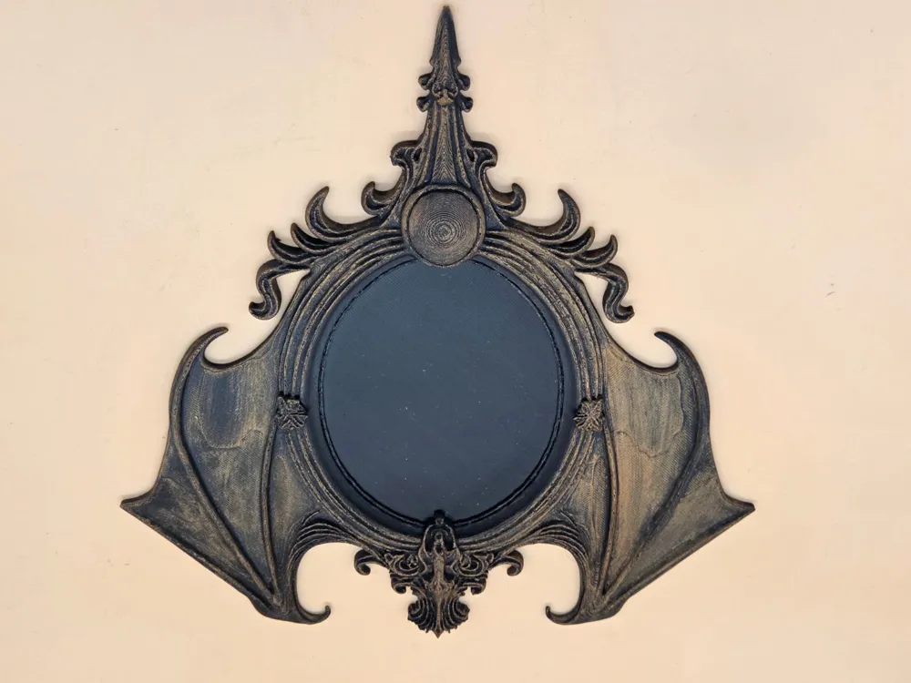 Gothic Bat Pictures - Mirror Frame - Free 3D Print Model - MakerWorld