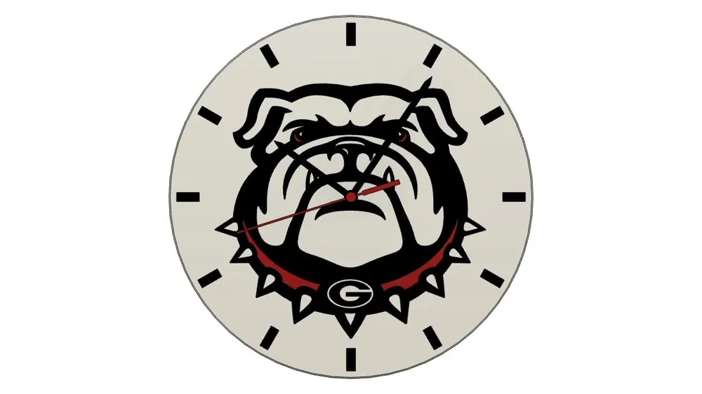Georgia Bulldogs Logo Clock by Scubafan MakerWorld: Download Free 3D Models