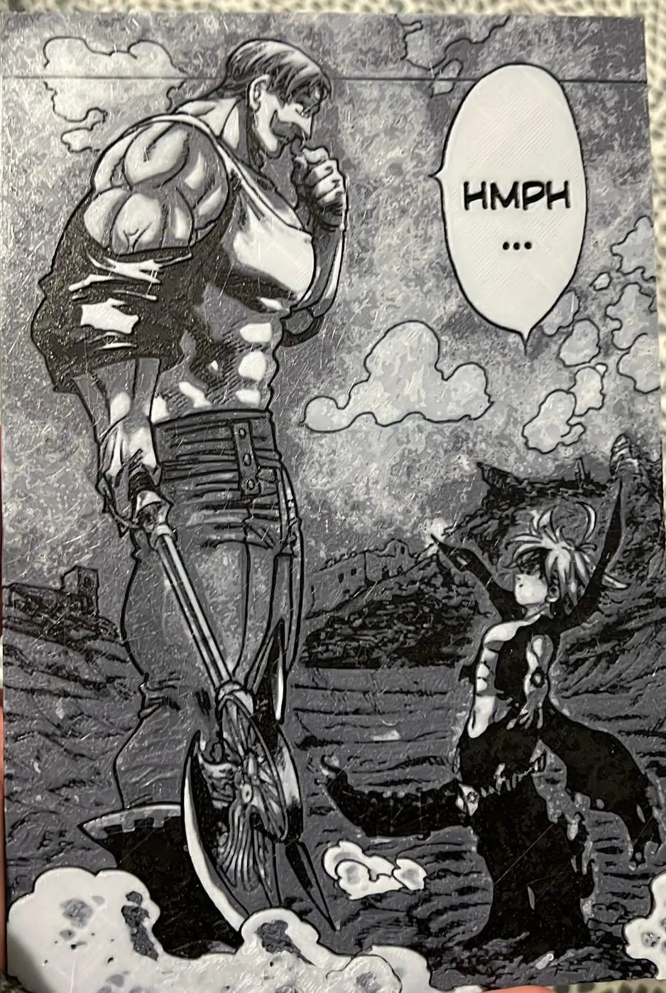 Escanor vs Meliodas manga panel hueforge - Free 3D Print Model - MakerWorld