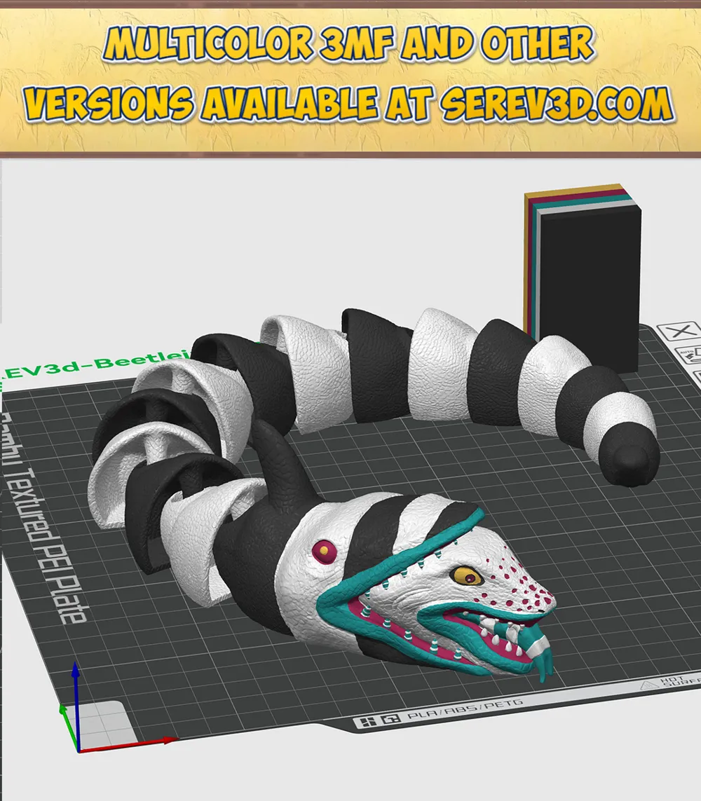 Beetlejuice Sandworm Articulated Flexi - Serev3d - Free 3D Print Model ...