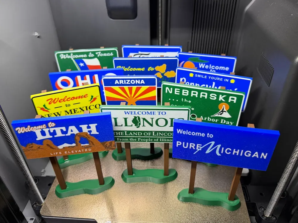 US State Welcome Signs - ALL STATES (coming soon) - Free 3D Print Model ...