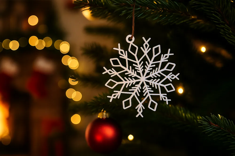 Snowflake Christmas tree ornaments - Free 3D Print Model - MakerWorld