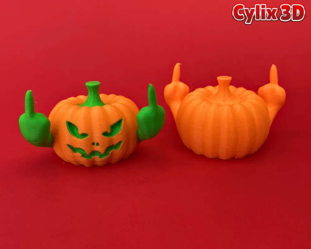 Pumpkin Middle Finger, Halloween 2024 by cylix3d - MakerWorld