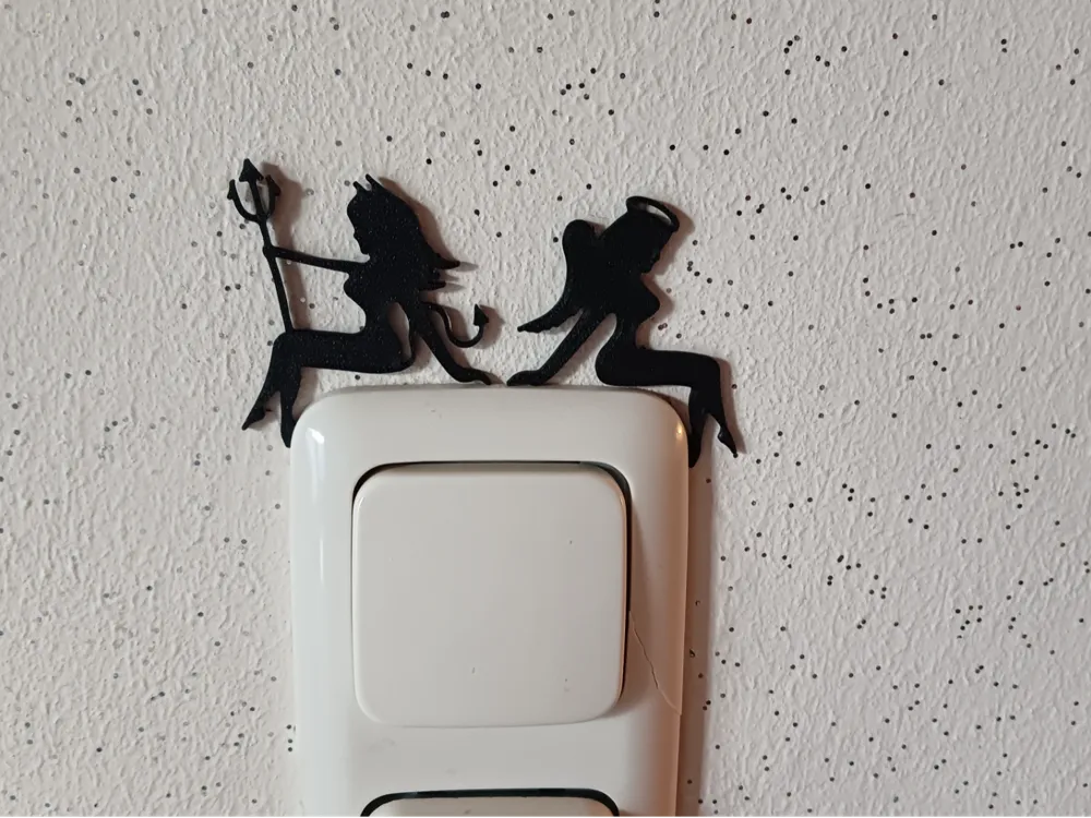 Light Switch Decoration Angels And Devil by Mellowman - MakerWorld