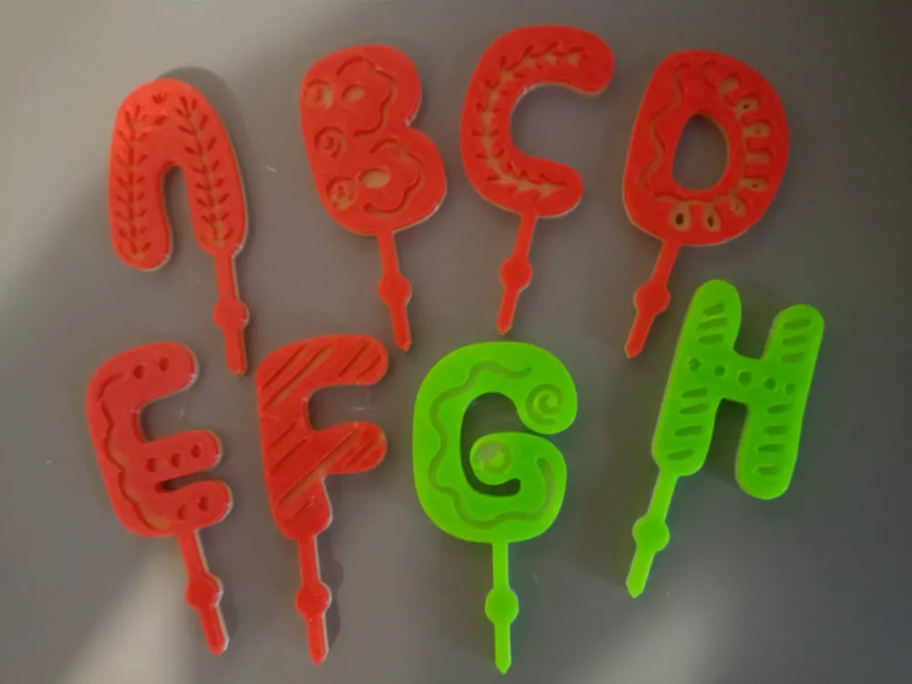 Alphabet Cake Toppers - Free 3D Print Model - MakerWorld